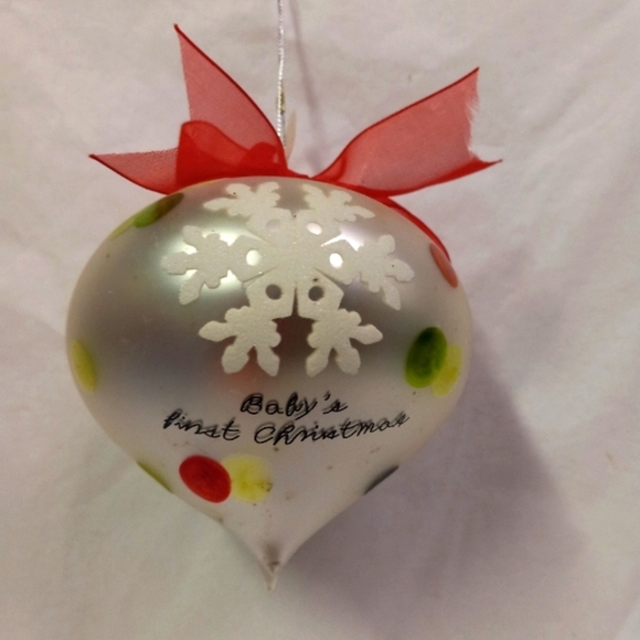 unbranded | Holiday | Vintage Glass Teardrop Baby St Christmas Silver ...